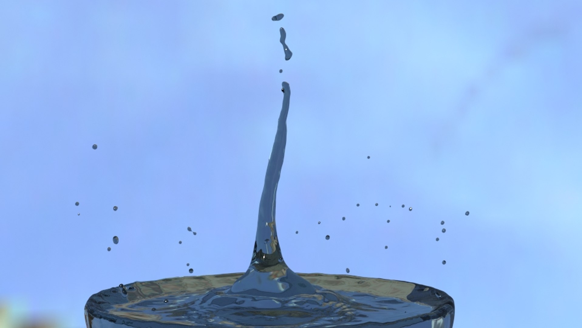 3d droplet water splash model