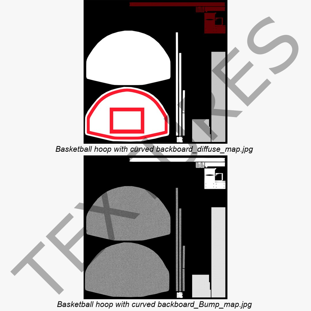 3ds basketball hoop curved backboard