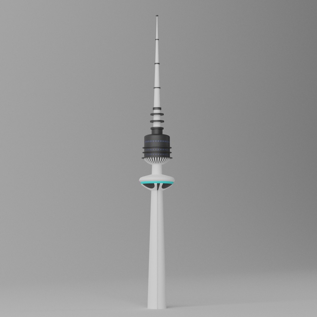 Cartoon Kuwait Liberation Tower Landmark 3D Model - TurboSquid 1797558