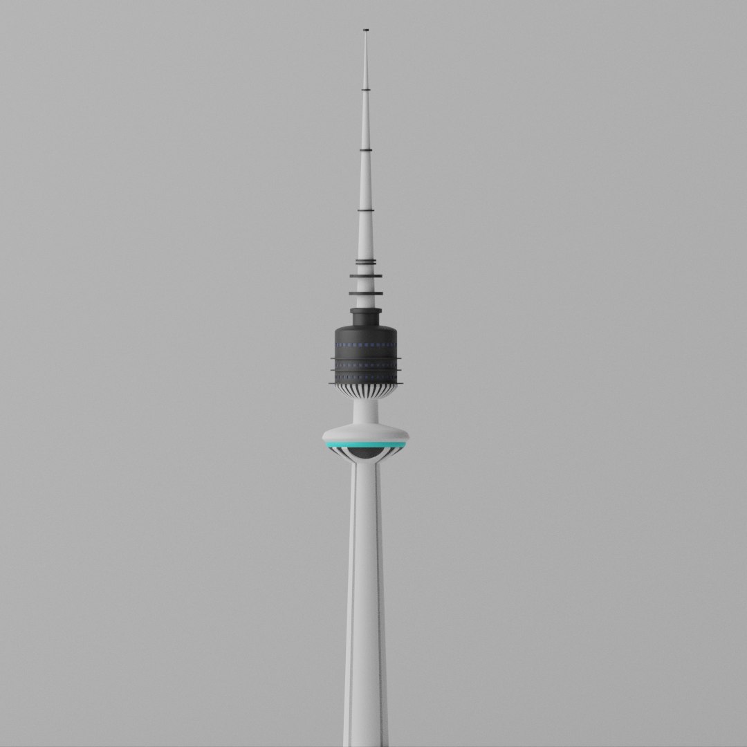 Cartoon Kuwait Liberation Tower Landmark 3D Model - TurboSquid 1797558
