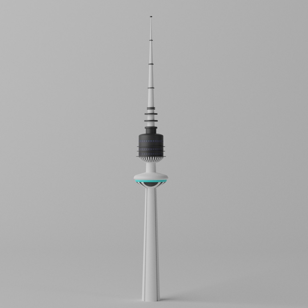 Cartoon Kuwait Liberation Tower Landmark 3D Model - TurboSquid 1797558