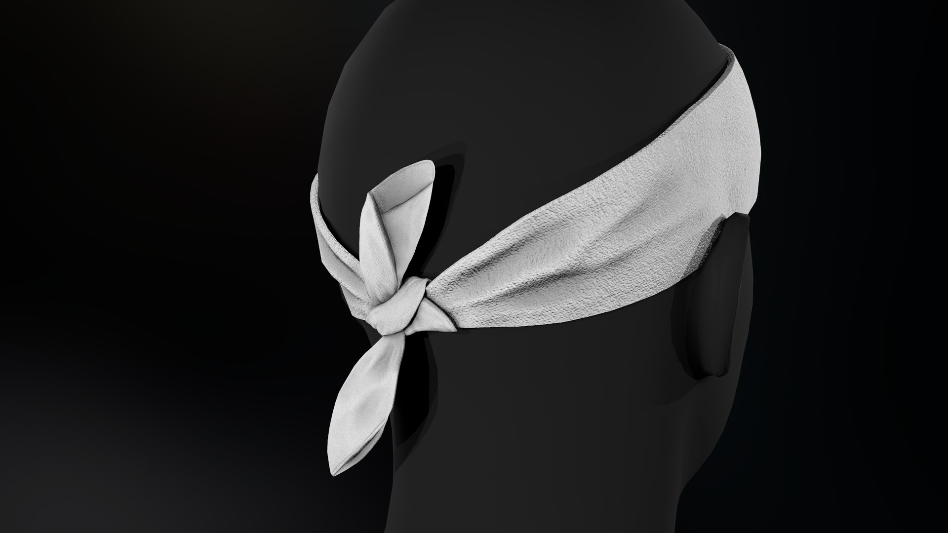3D White Bandana Model - TurboSquid 1635307
