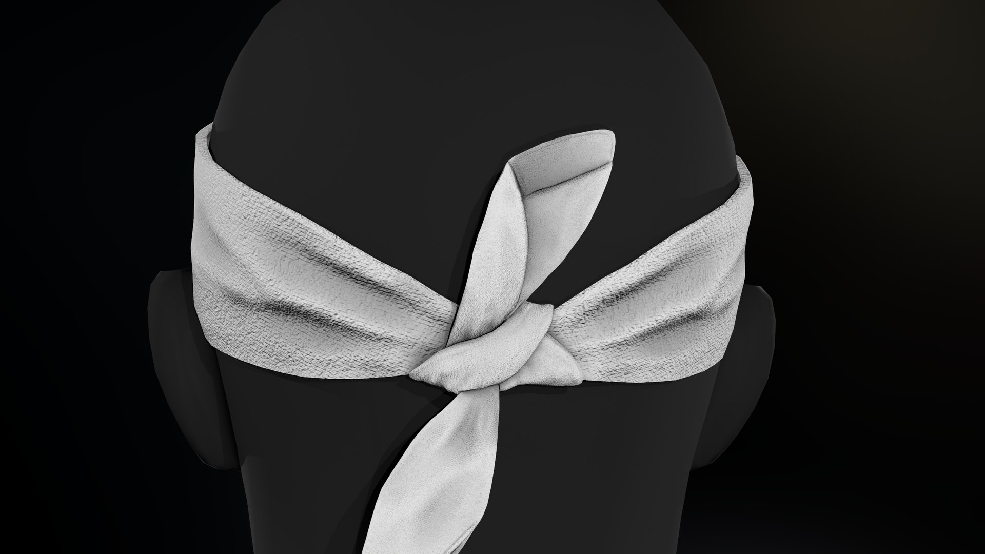 3D White Bandana Model - TurboSquid 1635307