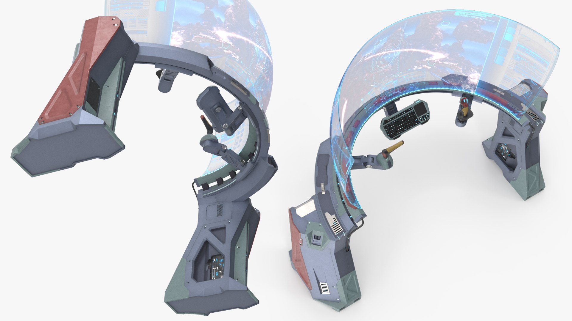 Sci-Fi Curved Holographic Console Model - TurboSquid 2504601
