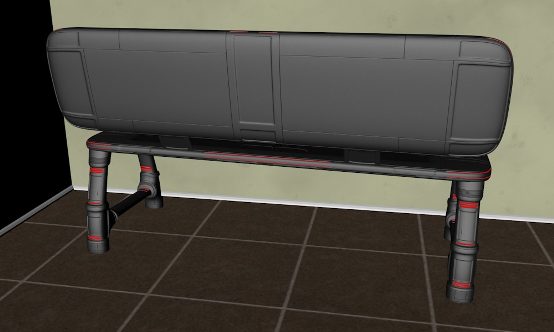 3d bench sci-fi furniture