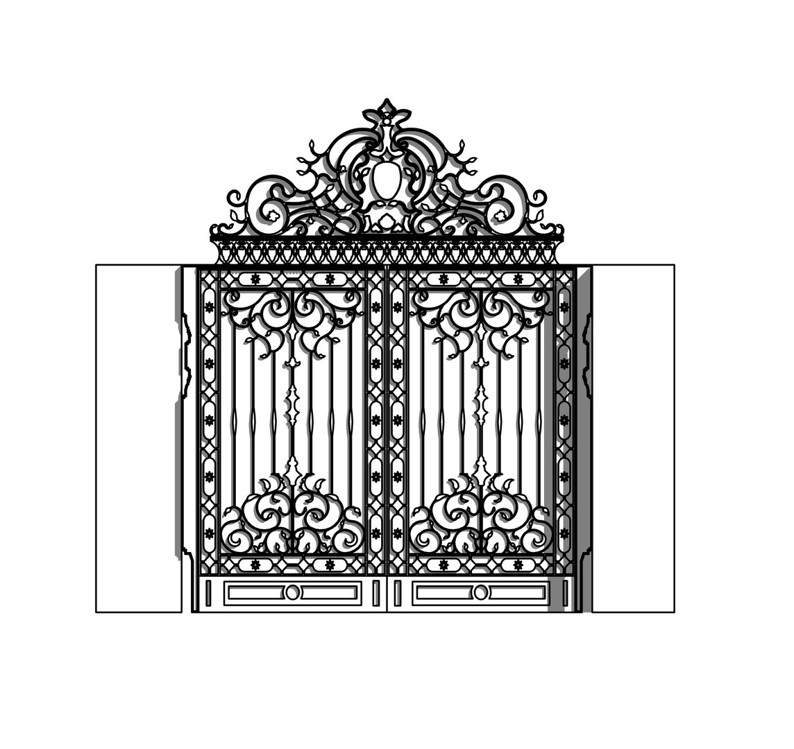 3D Model Classic Gate Main Door - TurboSquid 1530747