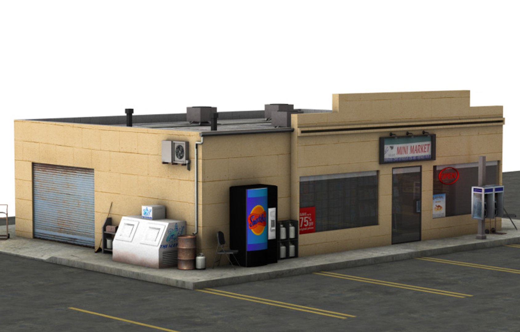 Mini Market Machine 3d Model