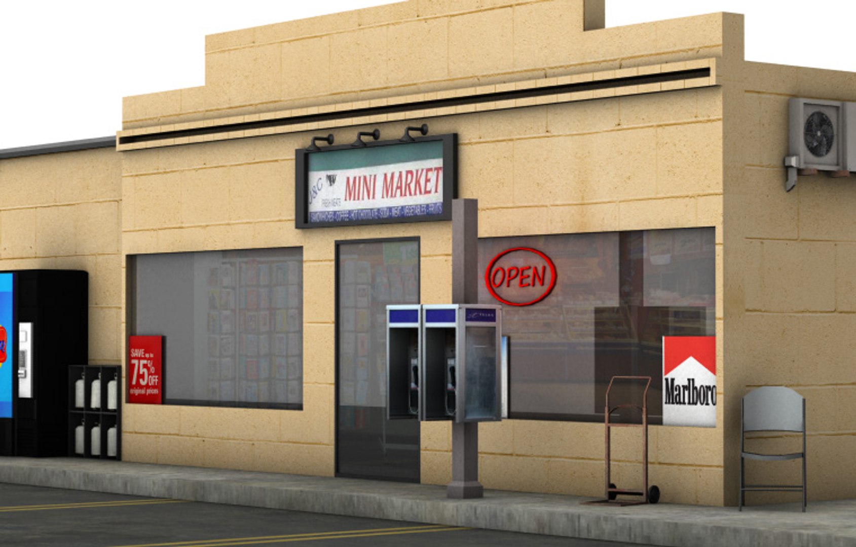Mini Market Machine 3d Model