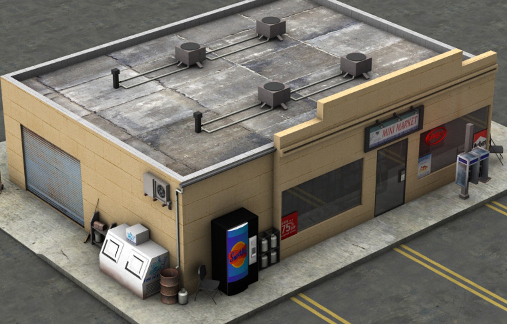 Mini Market Machine 3d Model