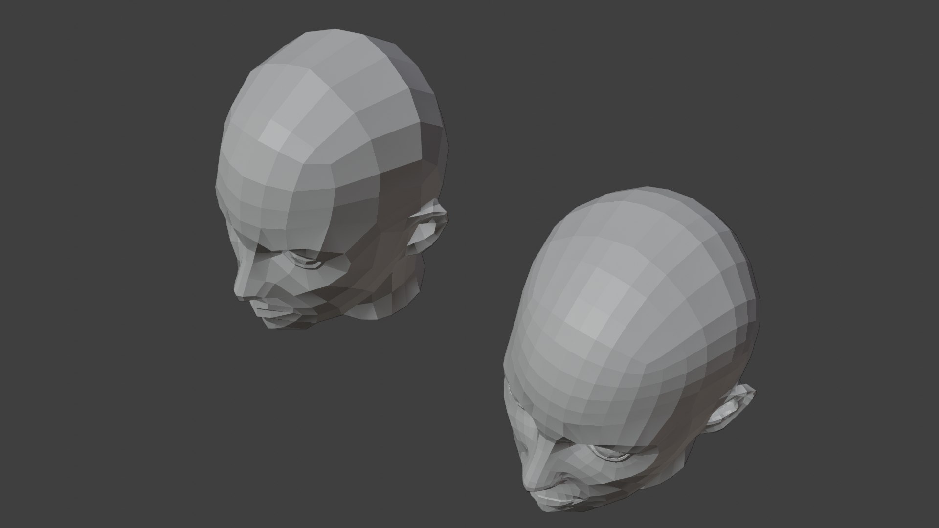 3D Female Heads Low-poly Model - TurboSquid 1551519