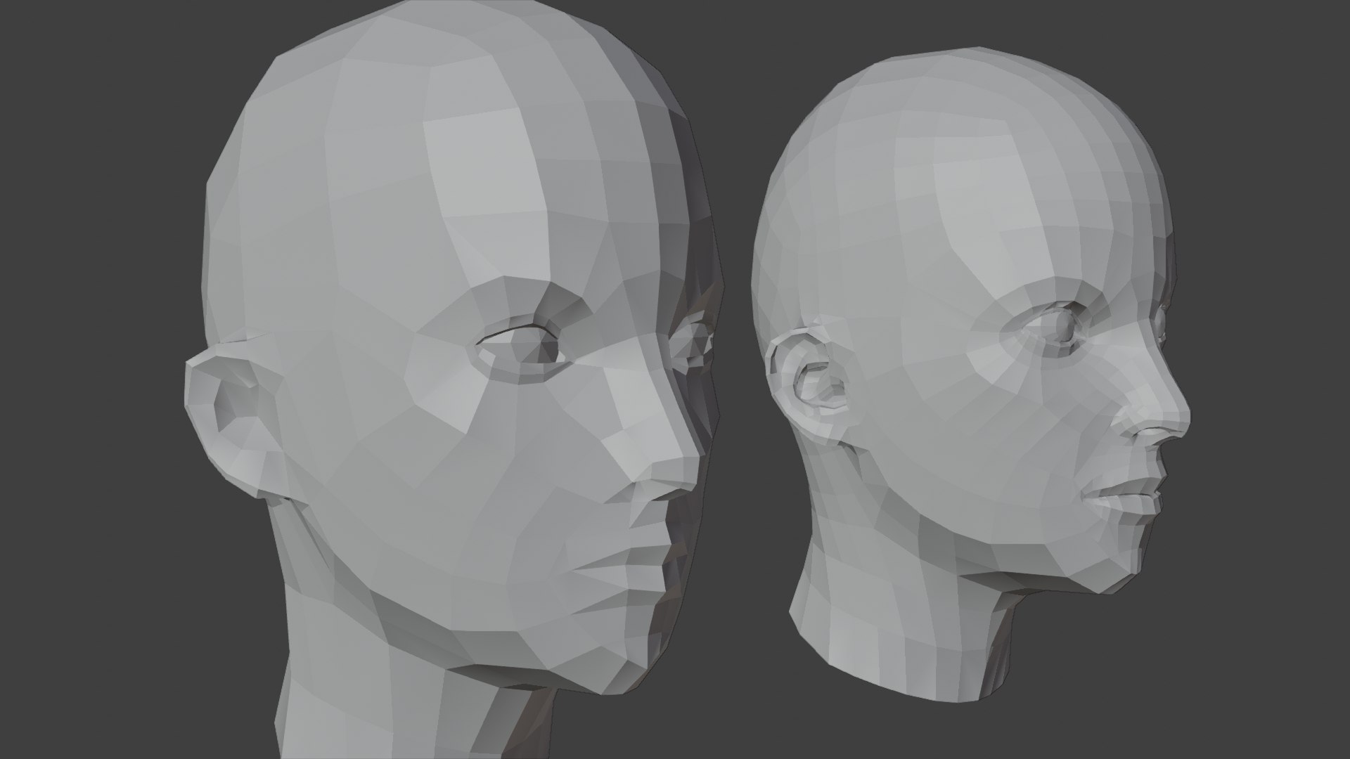 3D Female Heads Low-poly Model - TurboSquid 1551519