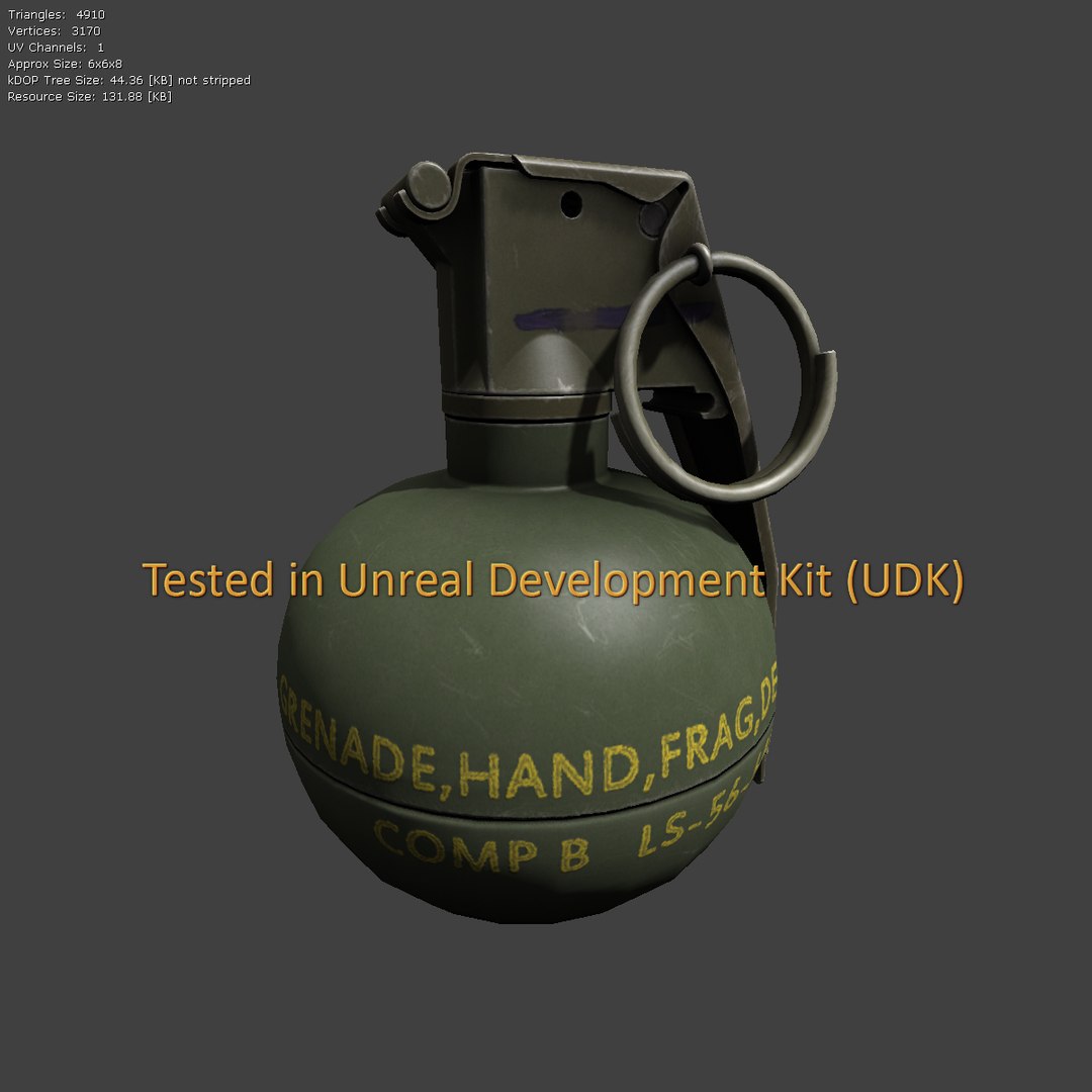 3ds max unreal m67 frag grenade