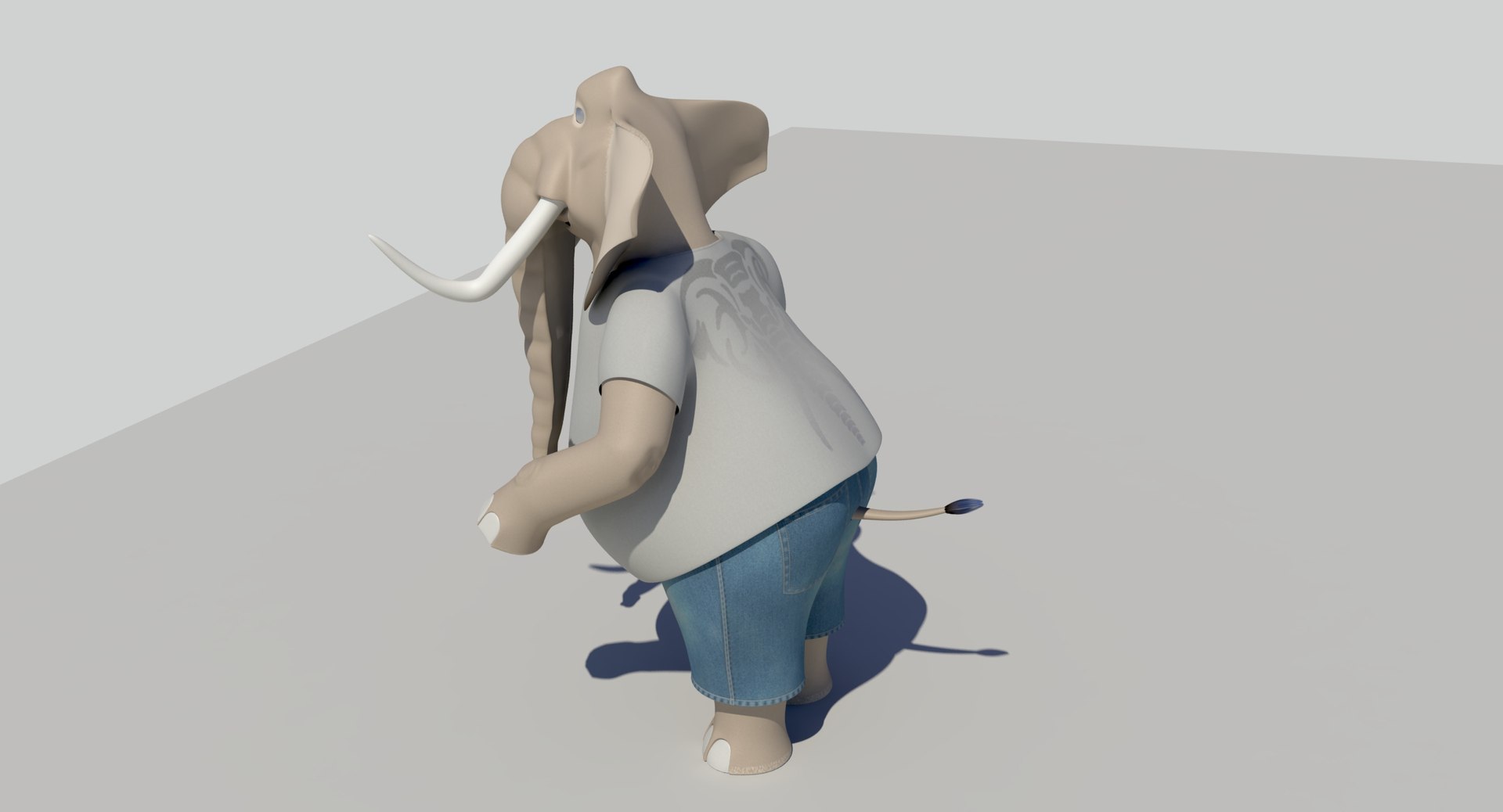 Anthropomorphic Cartoon Elephant Model - TurboSquid 1238456
