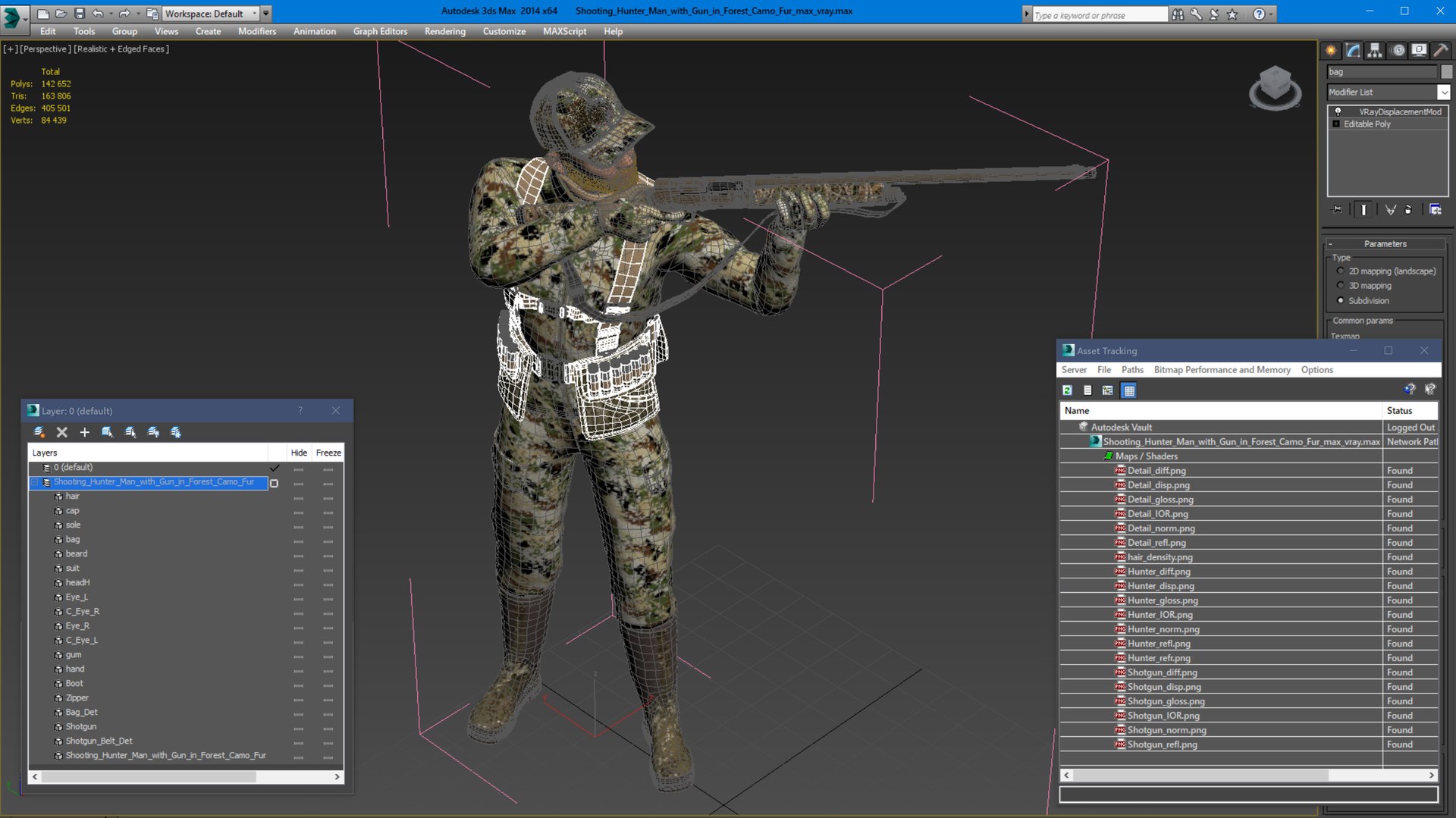 3D Shooting Hunter Man with Gun in Forest Camo Fur model - TurboSquid ...