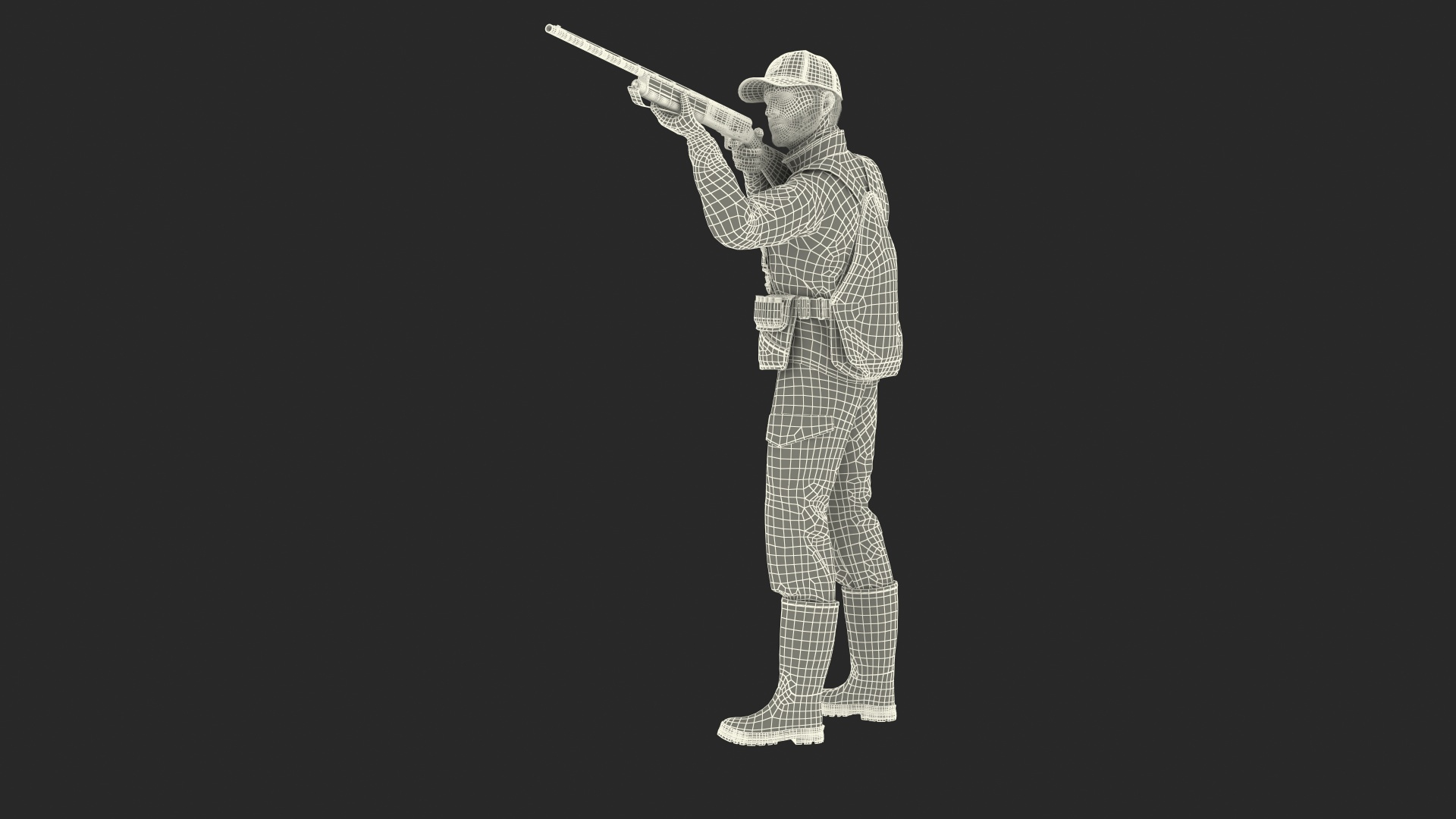 3D Shooting Hunter Man With Gun In Forest Camo Fur Model - TurboSquid ...