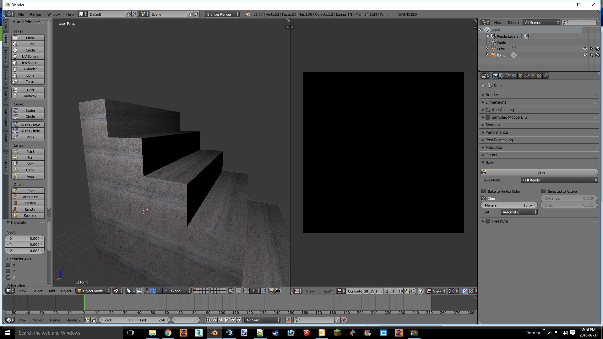 Concrete Steps 3d Model