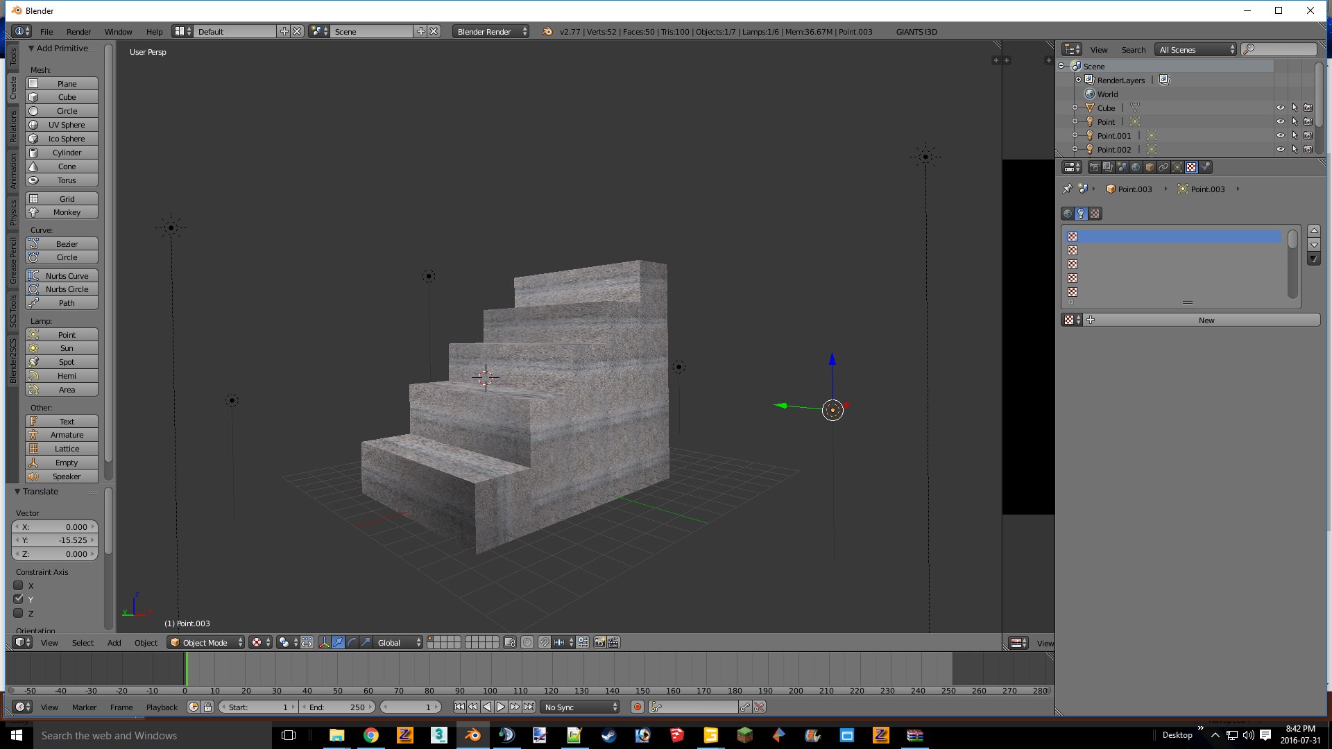 Concrete Steps 3d Model