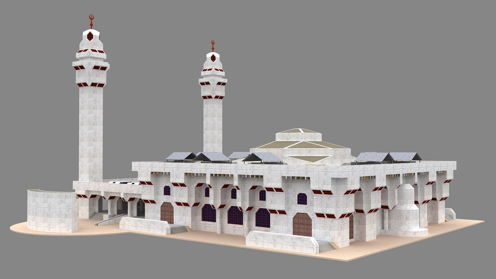 3D Aisha Masjid Mecca Saudi Arabia Model - TurboSquid 2106524