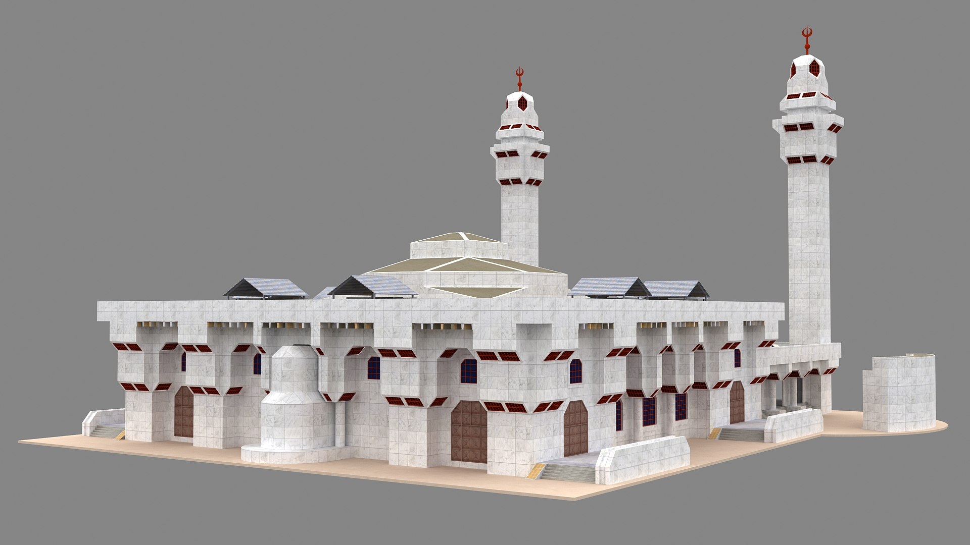3D Aisha Masjid Mecca Saudi Arabia Model - TurboSquid 2106524