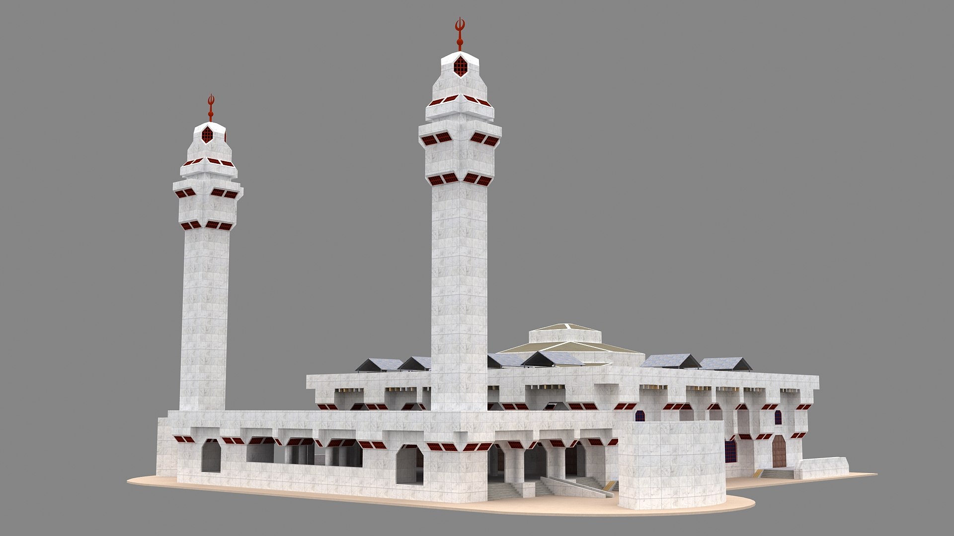 3D Aisha Masjid Mecca Saudi Arabia Model - TurboSquid 2106524