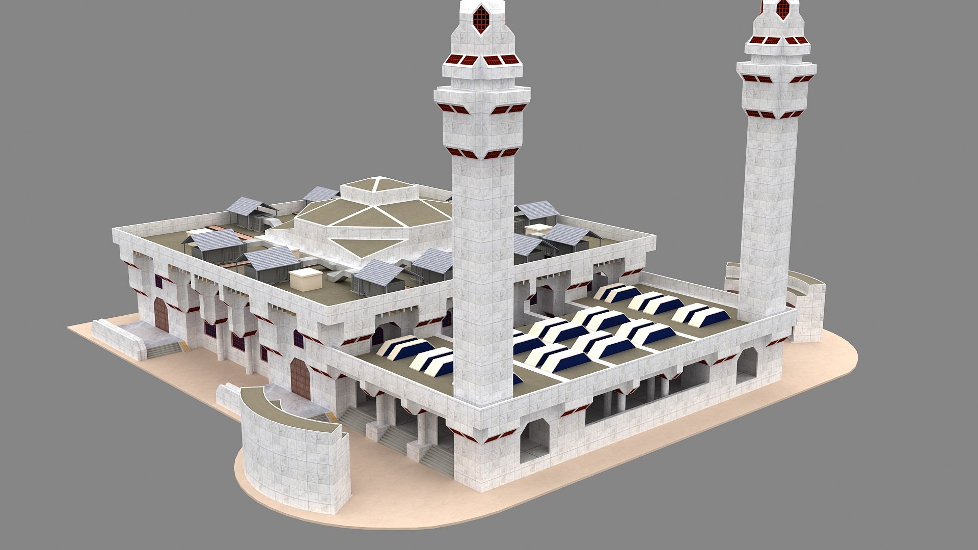 3D Aisha Masjid Mecca Saudi Arabia Model - TurboSquid 2106524