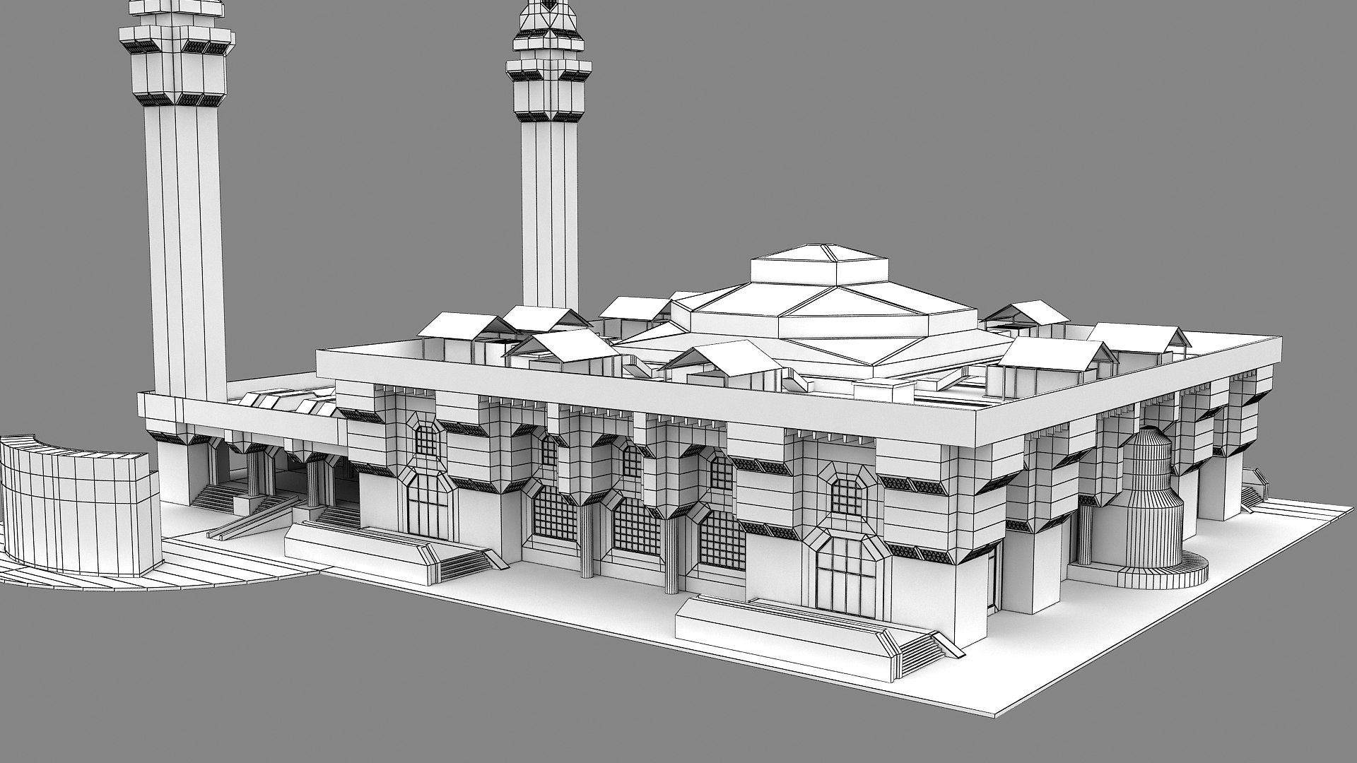 3D Aisha Masjid Mecca Saudi Arabia model - TurboSquid 2106524