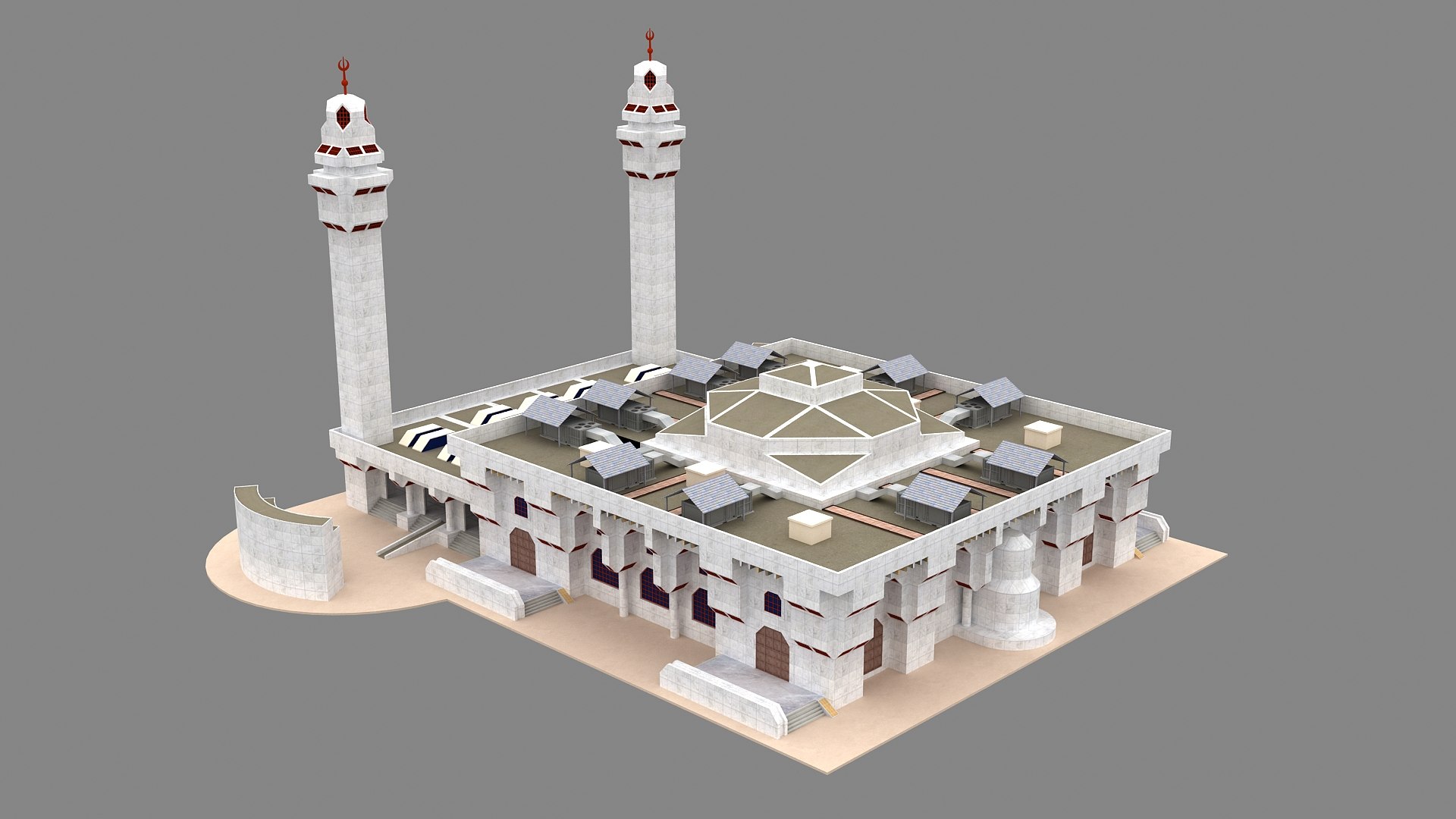 3D Aisha Masjid Mecca Saudi Arabia Model - TurboSquid 2106524