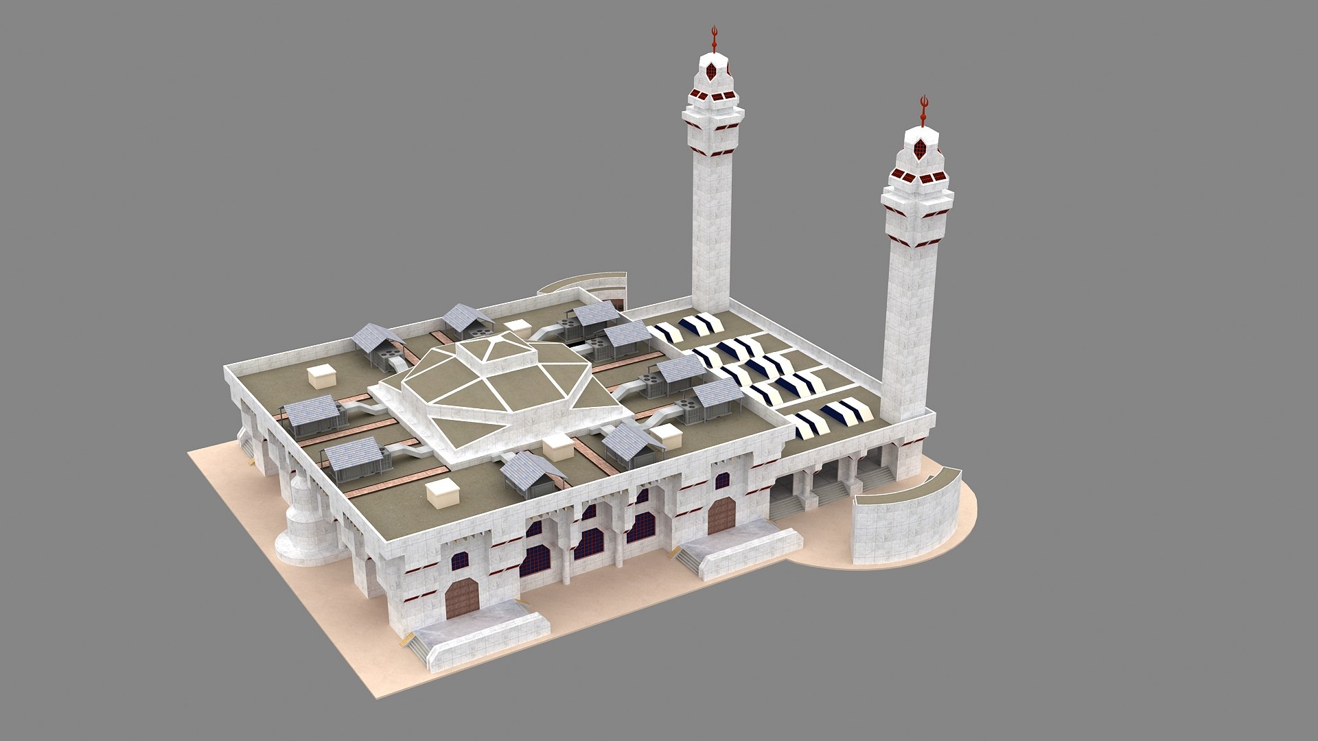 3D Aisha Masjid Mecca Saudi Arabia Model - TurboSquid 2106524
