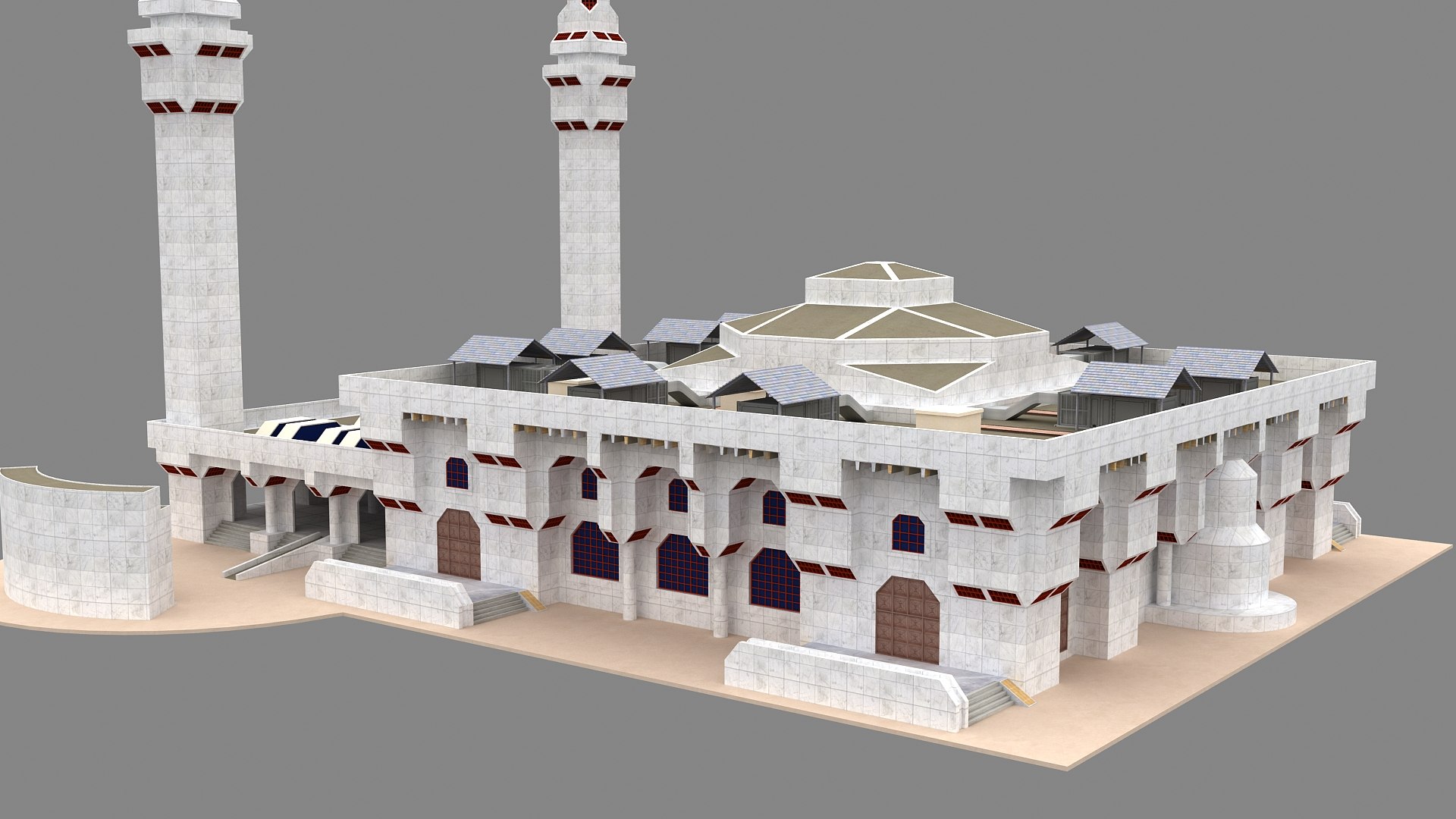 3D Aisha Masjid Mecca Saudi Arabia Model - TurboSquid 2106524