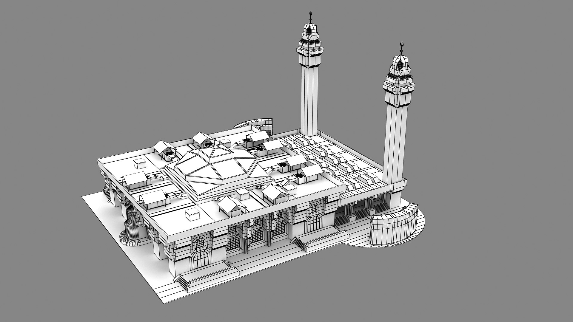 3D Aisha Masjid Mecca Saudi Arabia model - TurboSquid 2106524