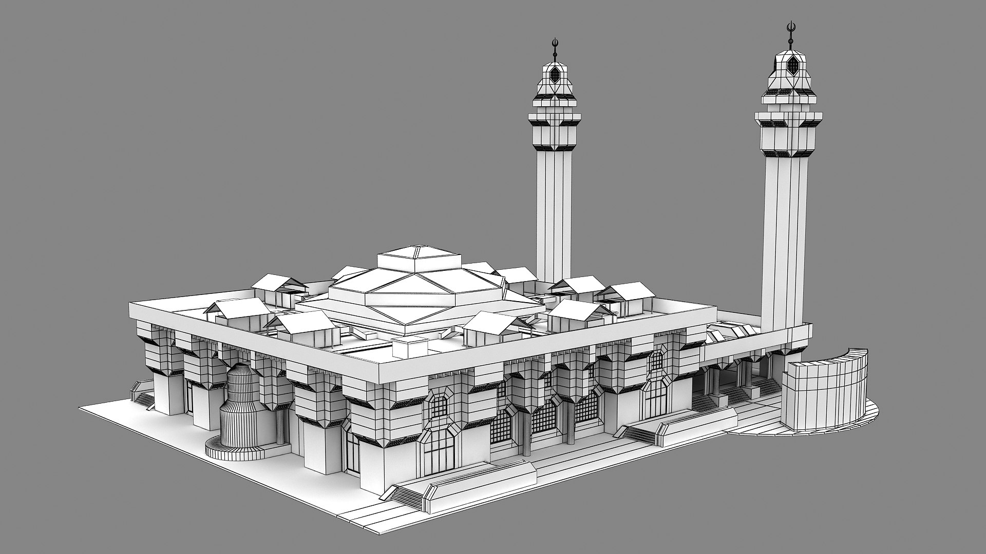 3D Aisha Masjid Mecca Saudi Arabia Model - TurboSquid 2106524