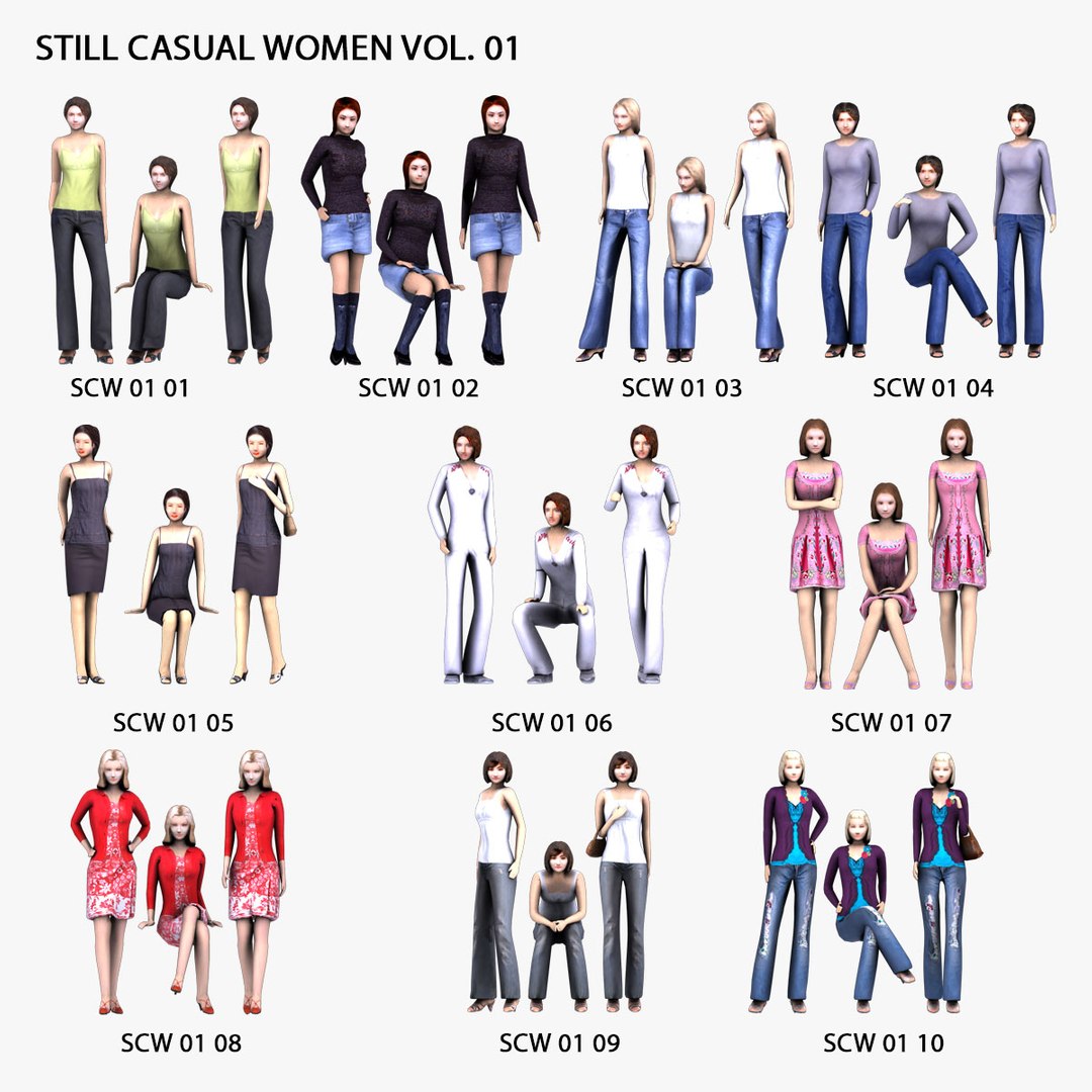 30 People Casual Women 3d Max