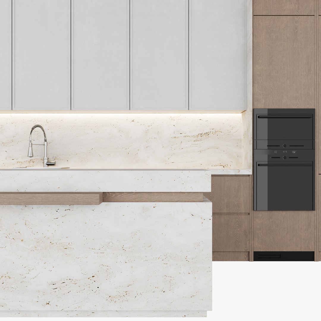 3D Modern kitchen with island - TurboSquid 2021222