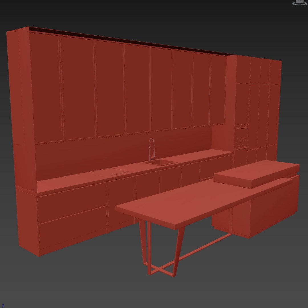 3D Modern kitchen with island - TurboSquid 2021222