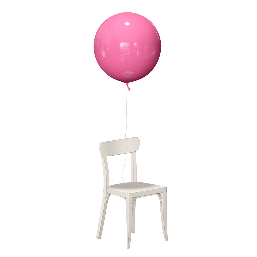 White Wooden Chair With Balloon 3D Model - TurboSquid 2166424