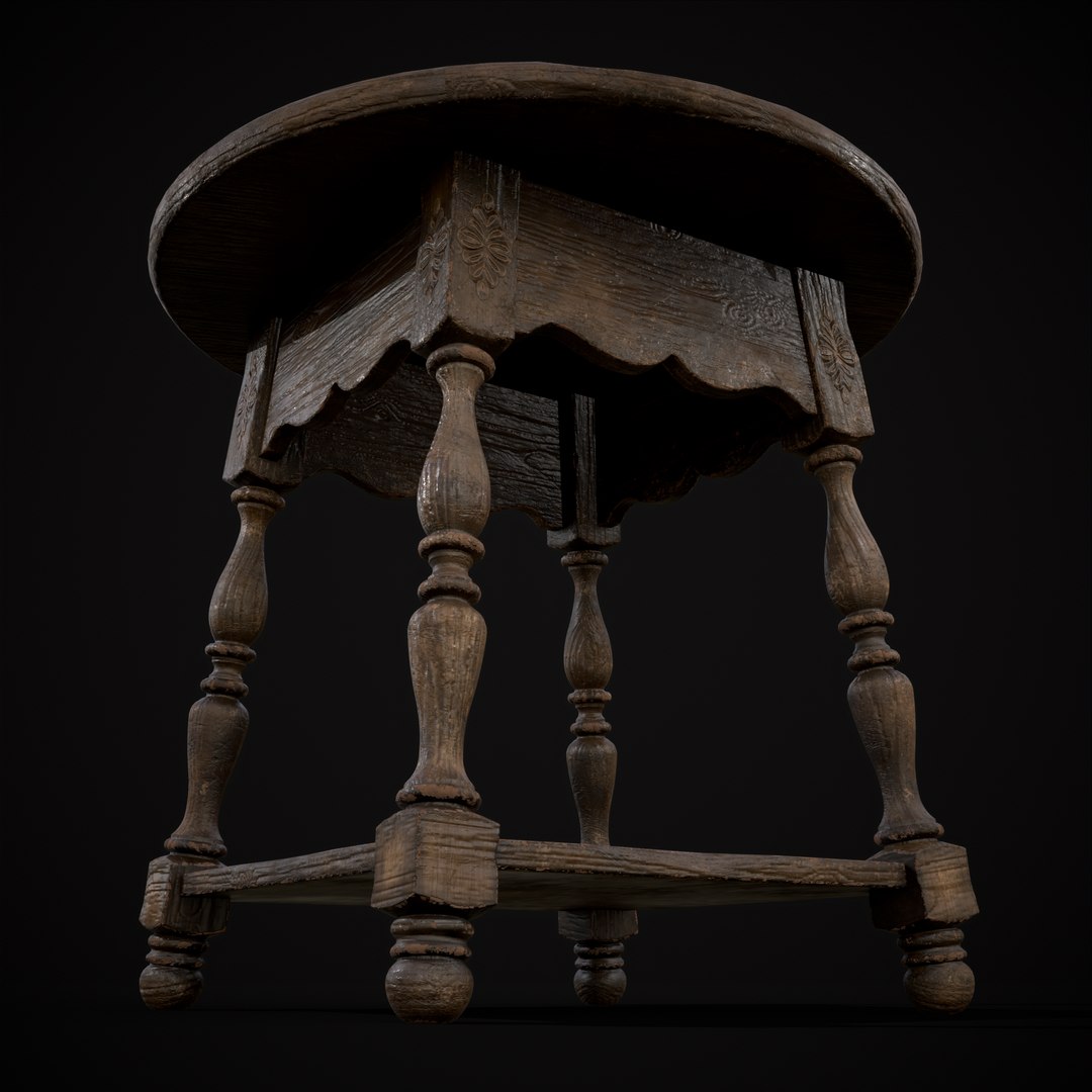 Elegant Round Side Table Model - TurboSquid 2103851