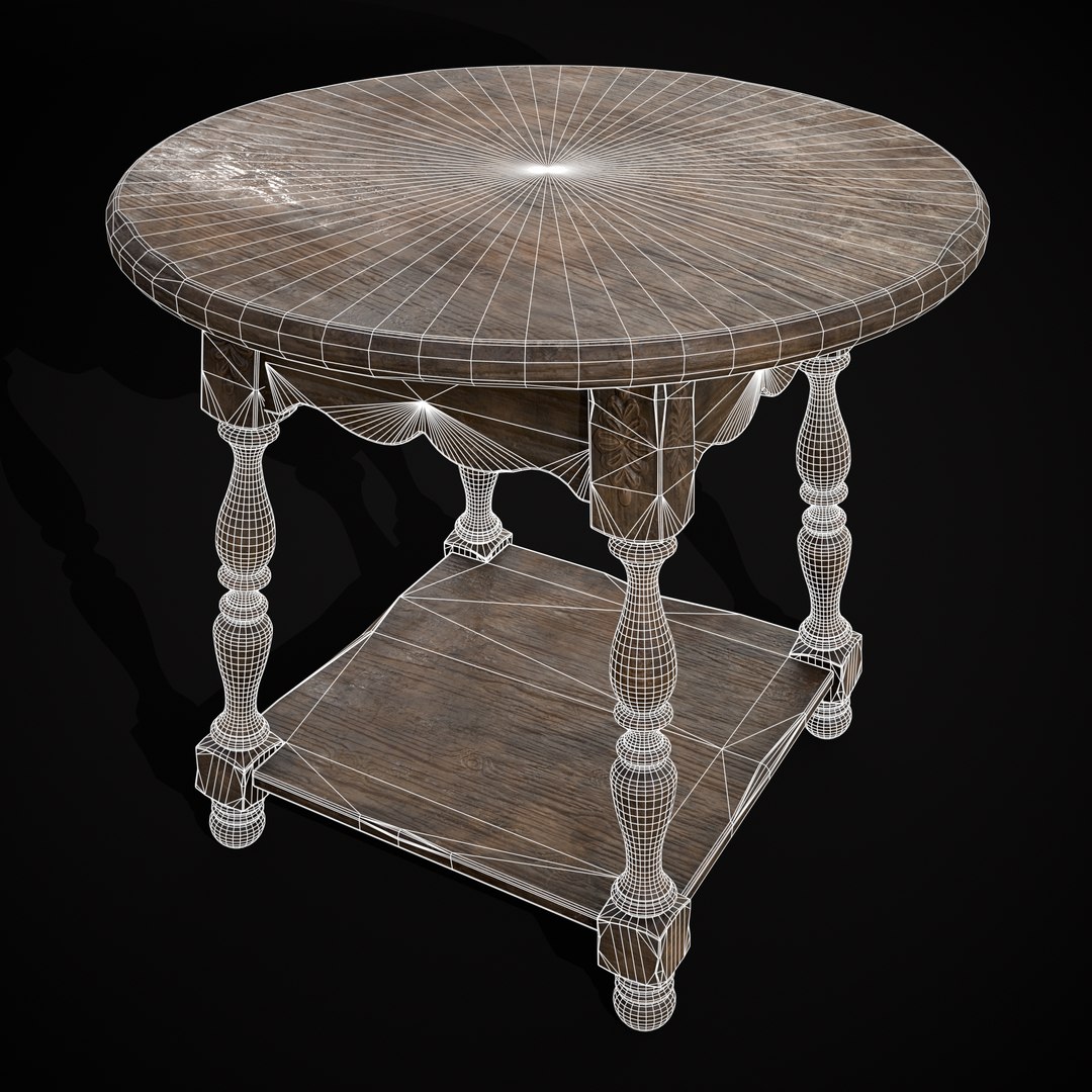 Elegant Round Side Table model - TurboSquid 2103851
