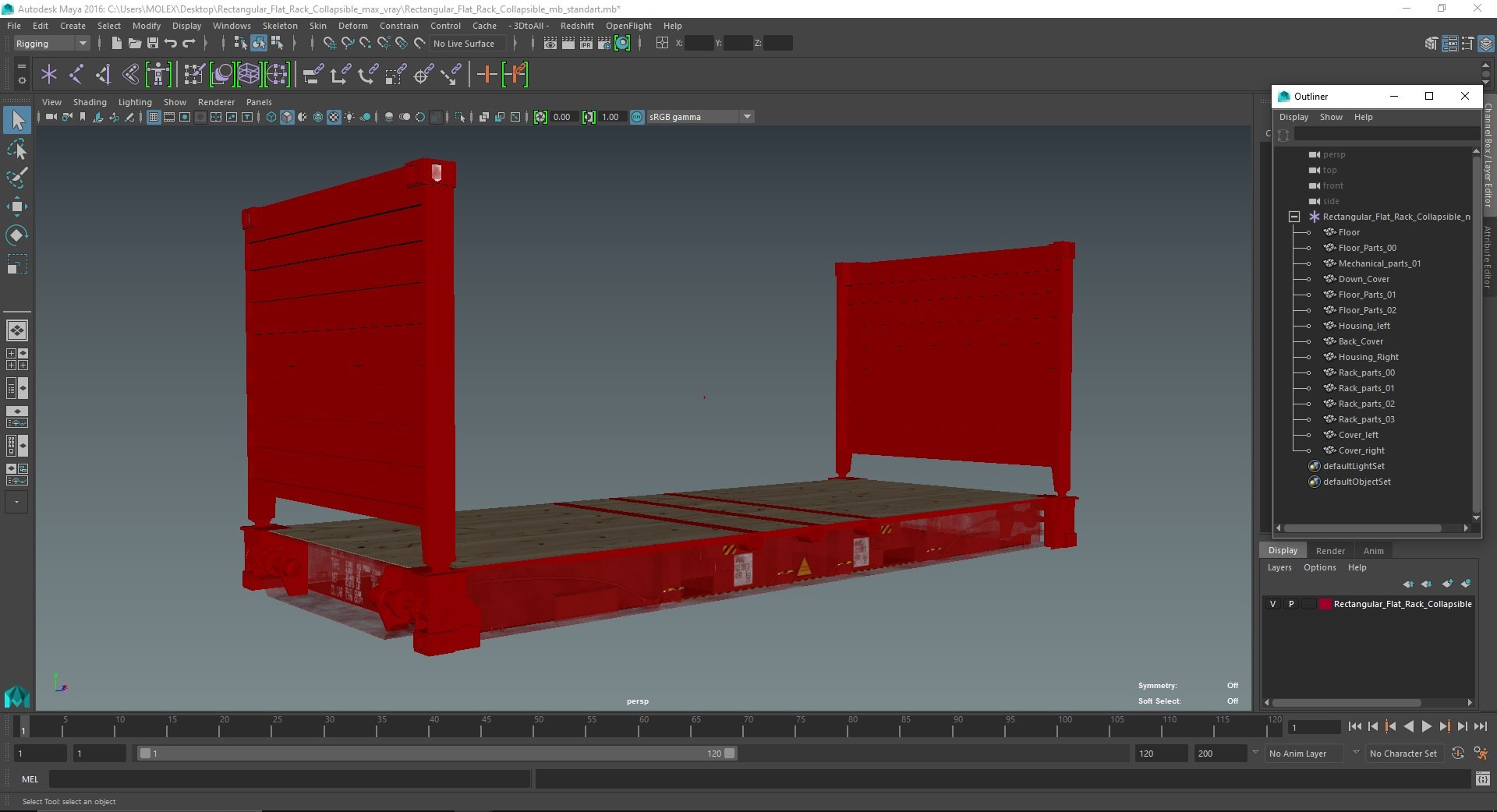 Rectangular Flat Rack Collapsible 3D model - TurboSquid 2170149