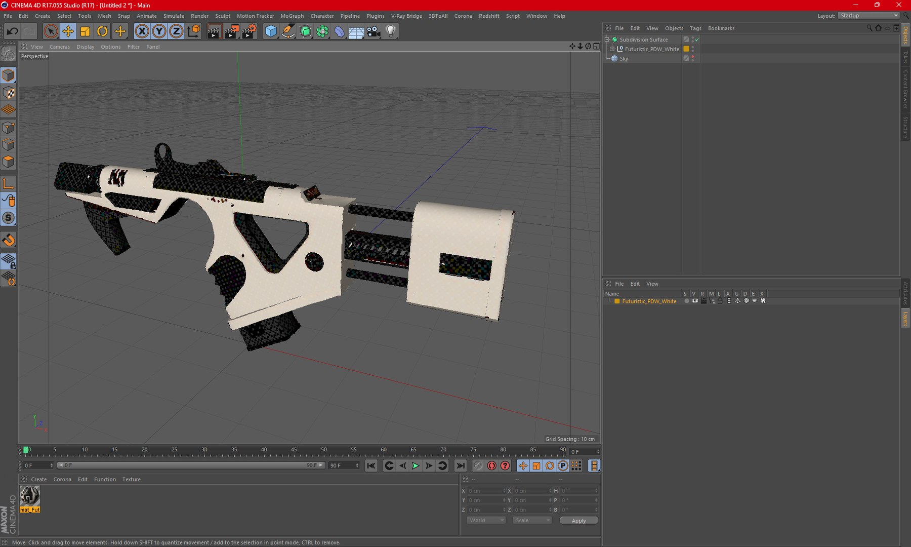 3D Futuristic PDW White Model - TurboSquid 2108523