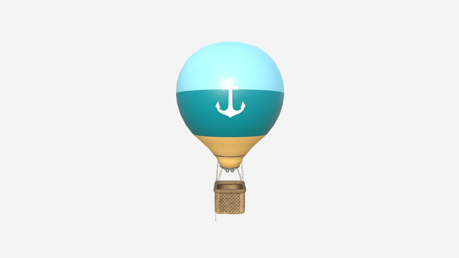 3D Balloon Hot Air 04 Light Blue - Aircraft Cartoon - TurboSquid 1859922