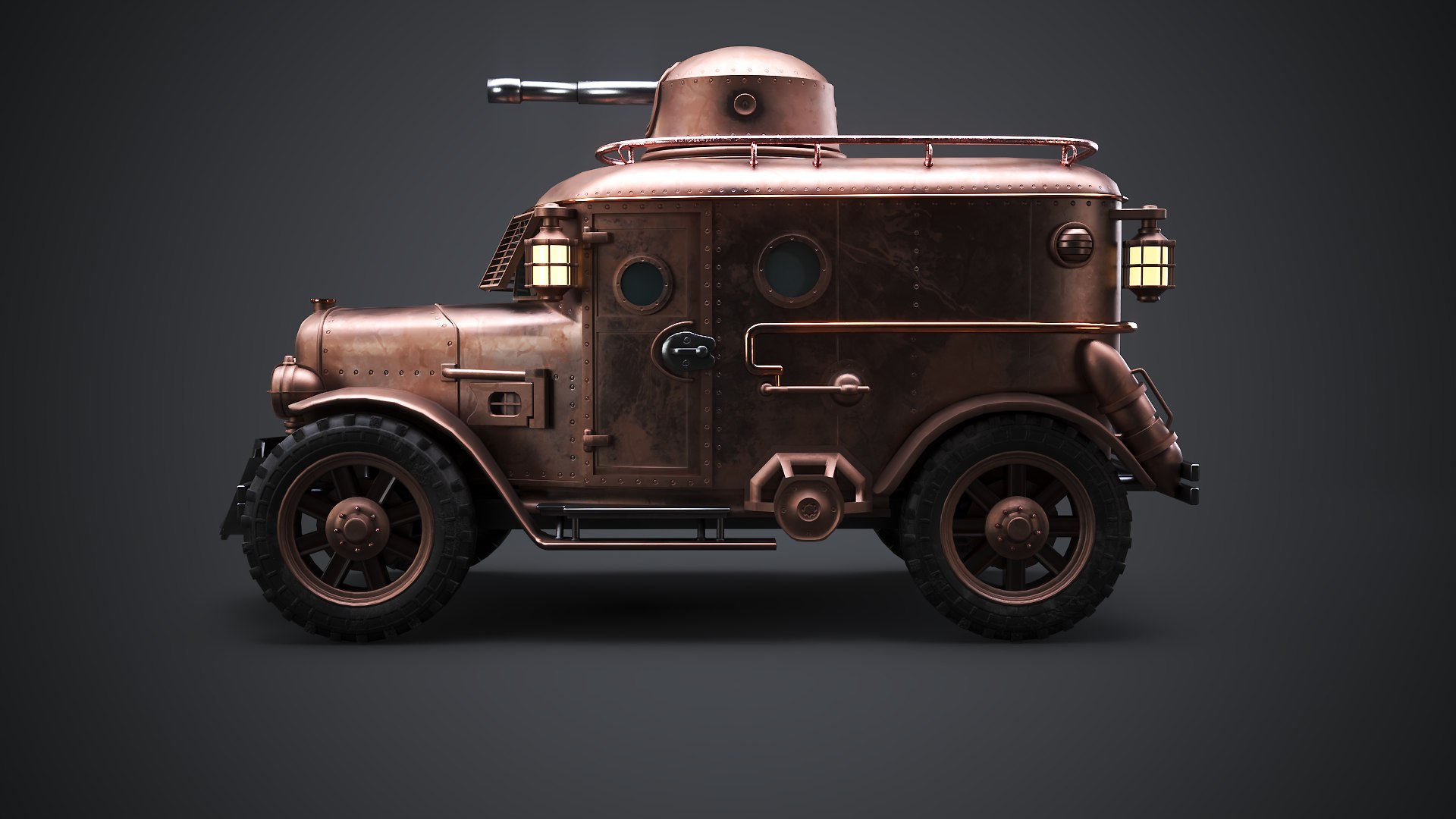 Steampunk Armored Van 3D Model 3D - TurboSquid 2496902