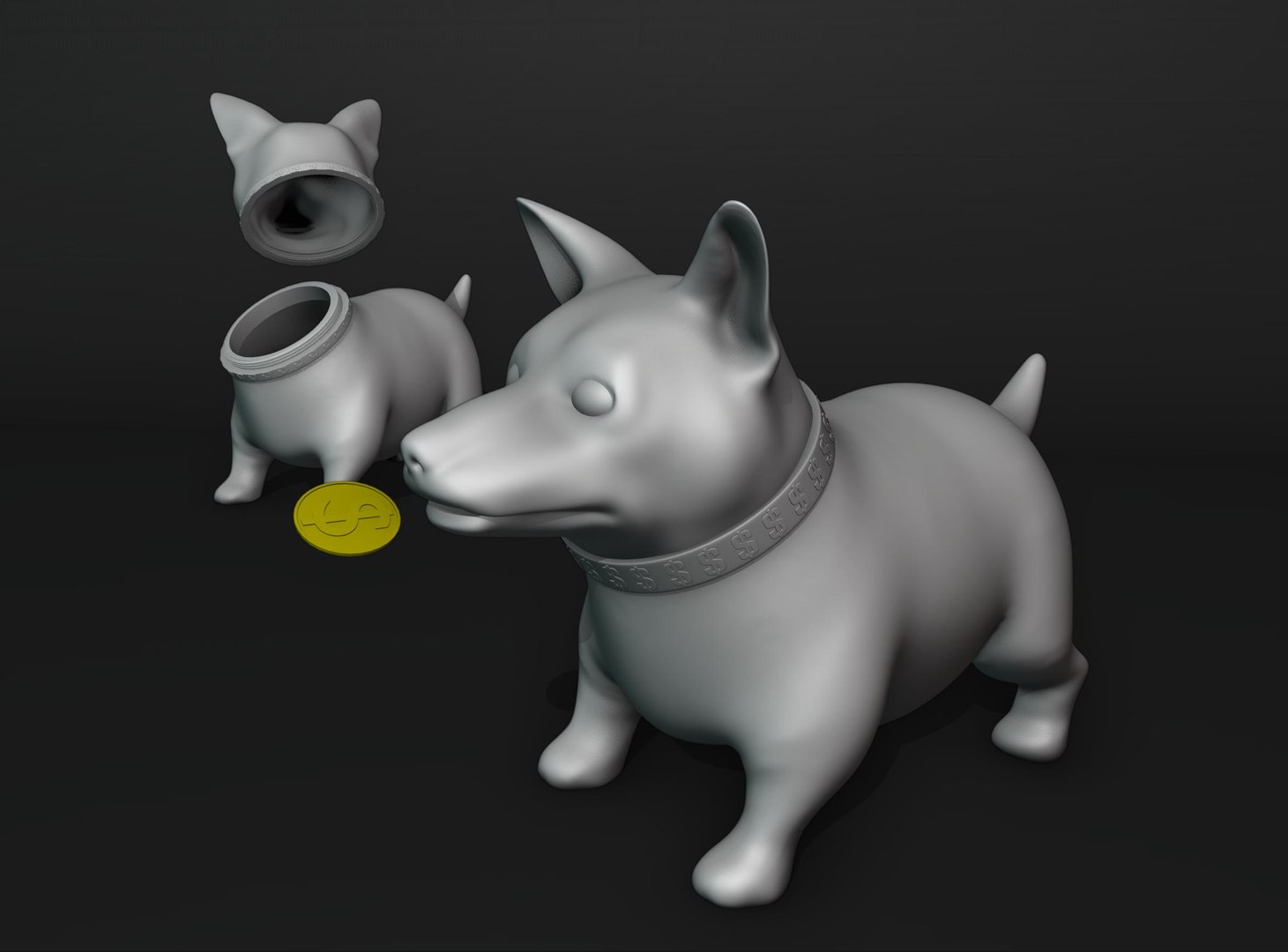 3D Doggy Bank Model - TurboSquid 2078353
