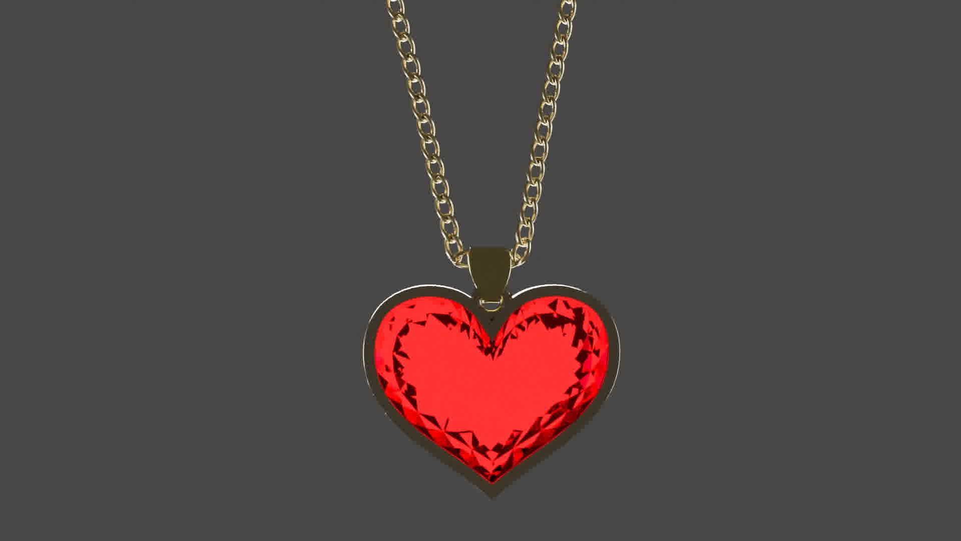 Ruby Red Necklace Model - TurboSquid 2115906