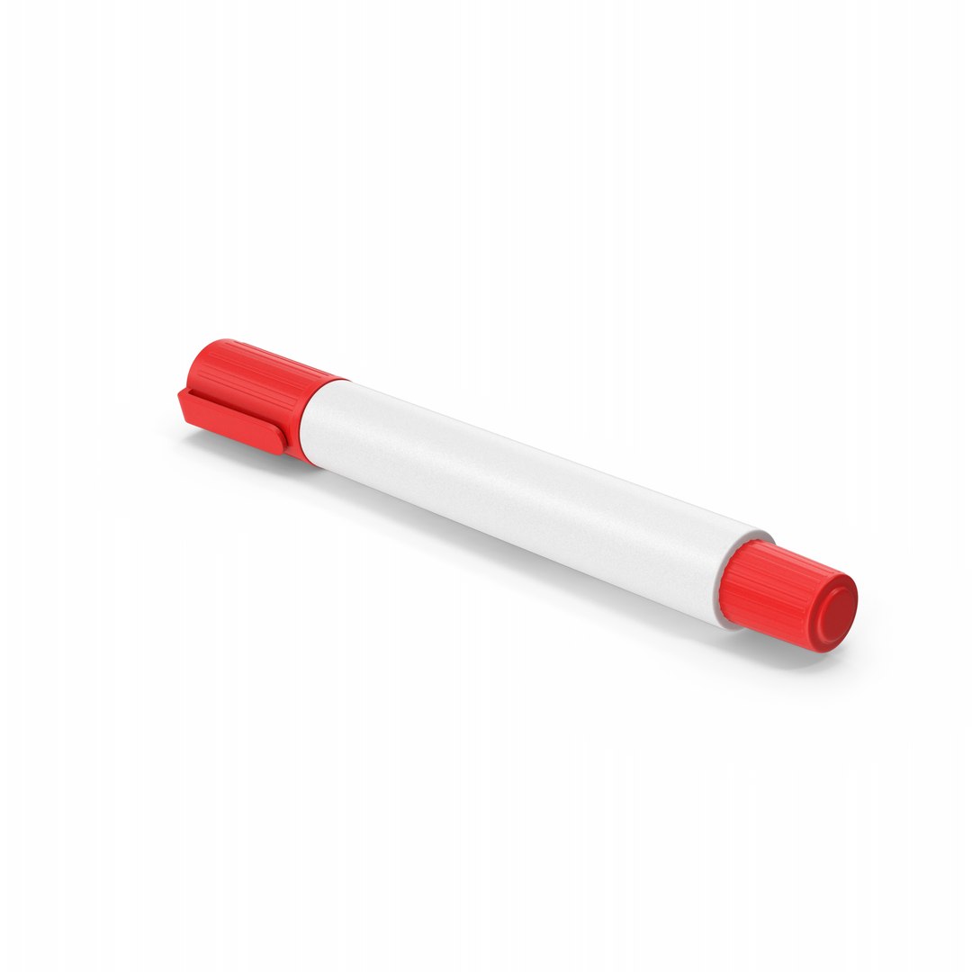 3D Red Whiteboard Marker - TurboSquid 2110254