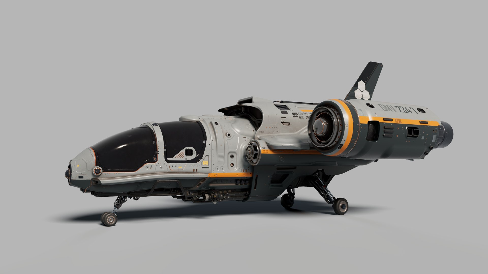 Detailed 3D Model Of Compact Sci-fi Shuttle 3D - TurboSquid 2502796