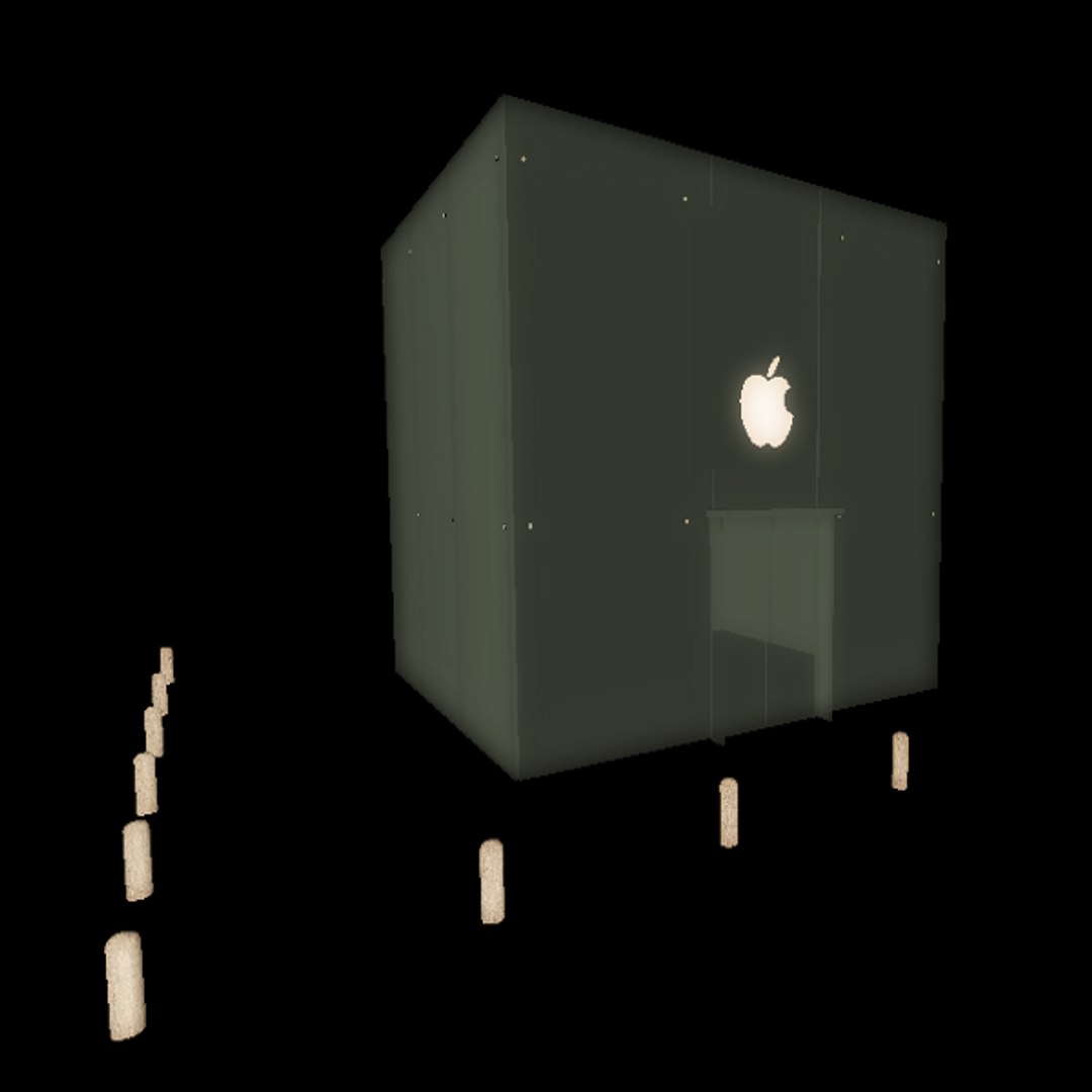 Ny Apple Glass Building Obj Free