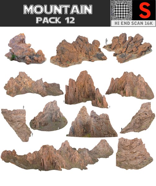 3d obj rocky mountain