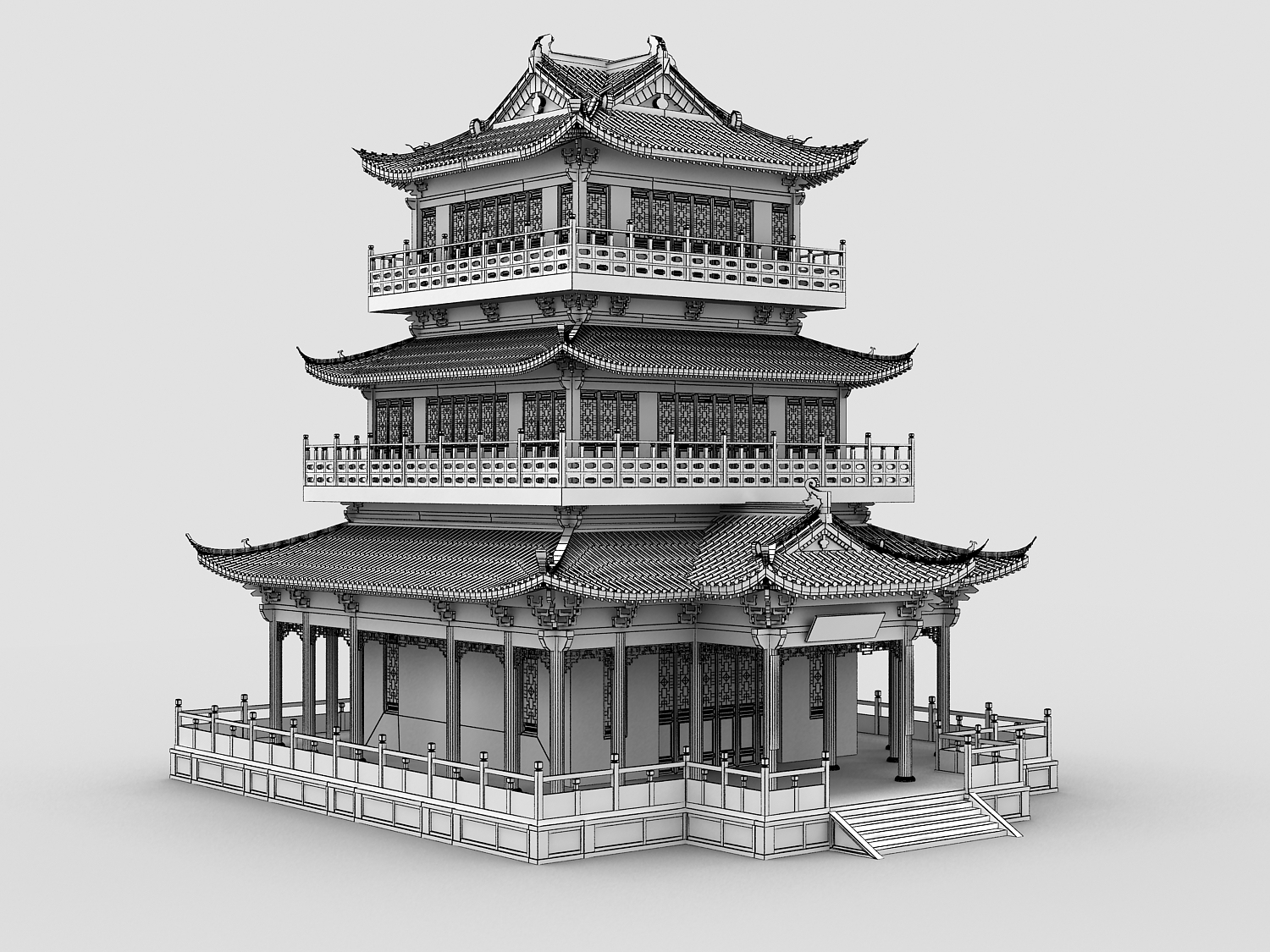 Chinese building 3D - TurboSquid 1247276