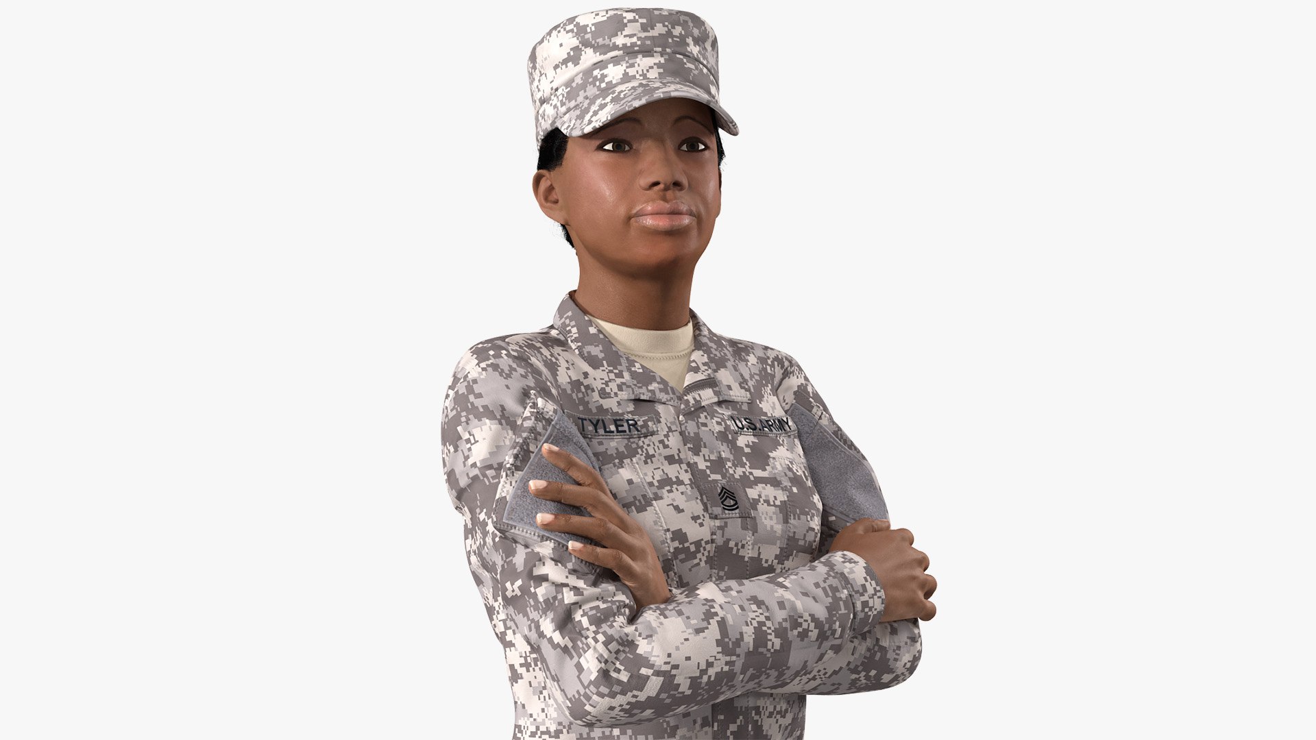 Black female soldier military 3D model - TurboSquid 1689392