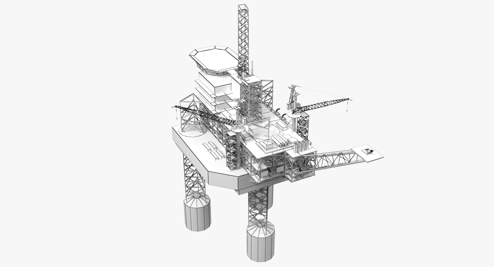Offshore Jackup Rig 3d Max